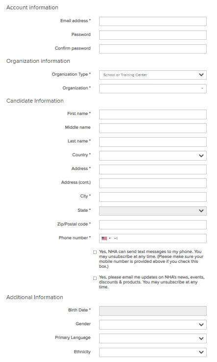 How to Create an NHA Candidate Account
